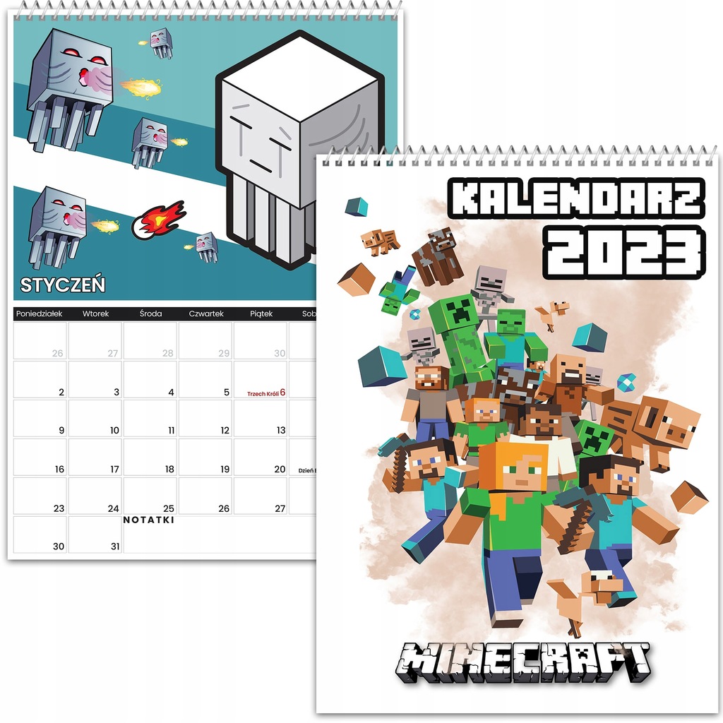 KALENDARZ ŚCIENNY A3 MINECRAFT 2023 Y2 - 12757857695 - oficjalne ...