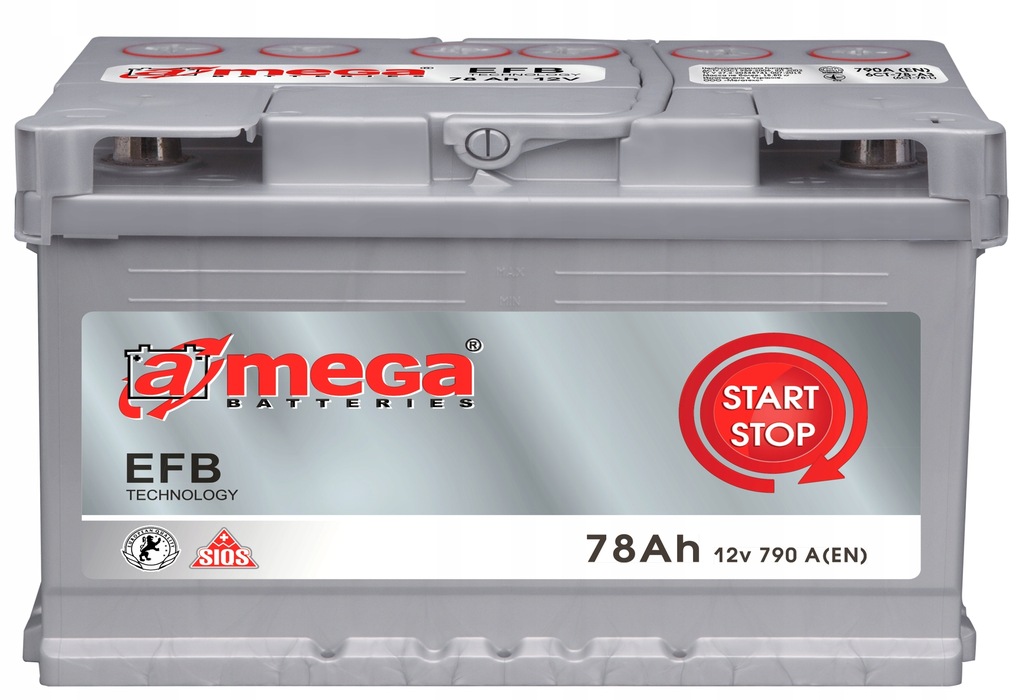 Akumulator AMEGA EFB Start Stop 12V 78Ah 790A - 12908097059 - oficjalne archiwum Allegro