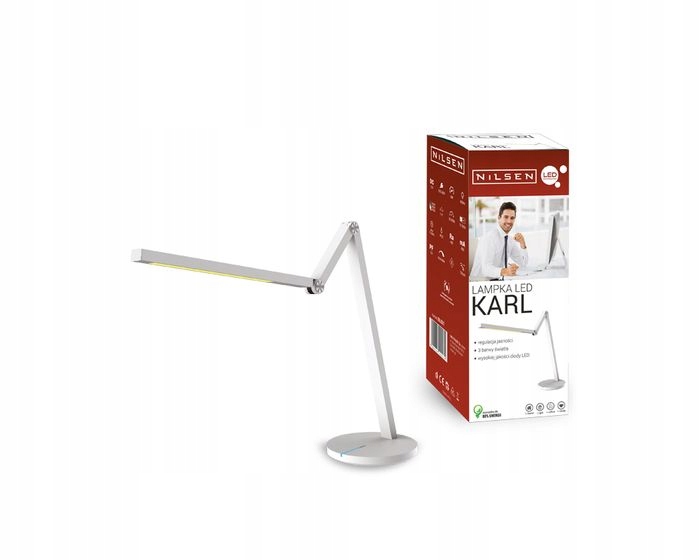 Lampka biurkowa LED Karl Nilsen kreślarska biała - 11002232849 - oficjalne archiwum Allegro