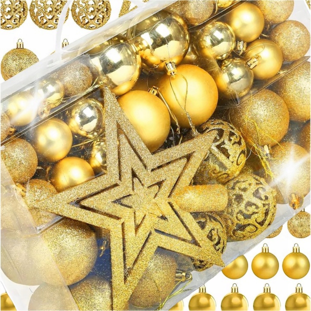 BOMBKI NA CHOINKE ZESTAW CHOINKOWY DEKORACJE ŚWIĄTECZNE 100 SZT + GRATIS - 14797774948 ...