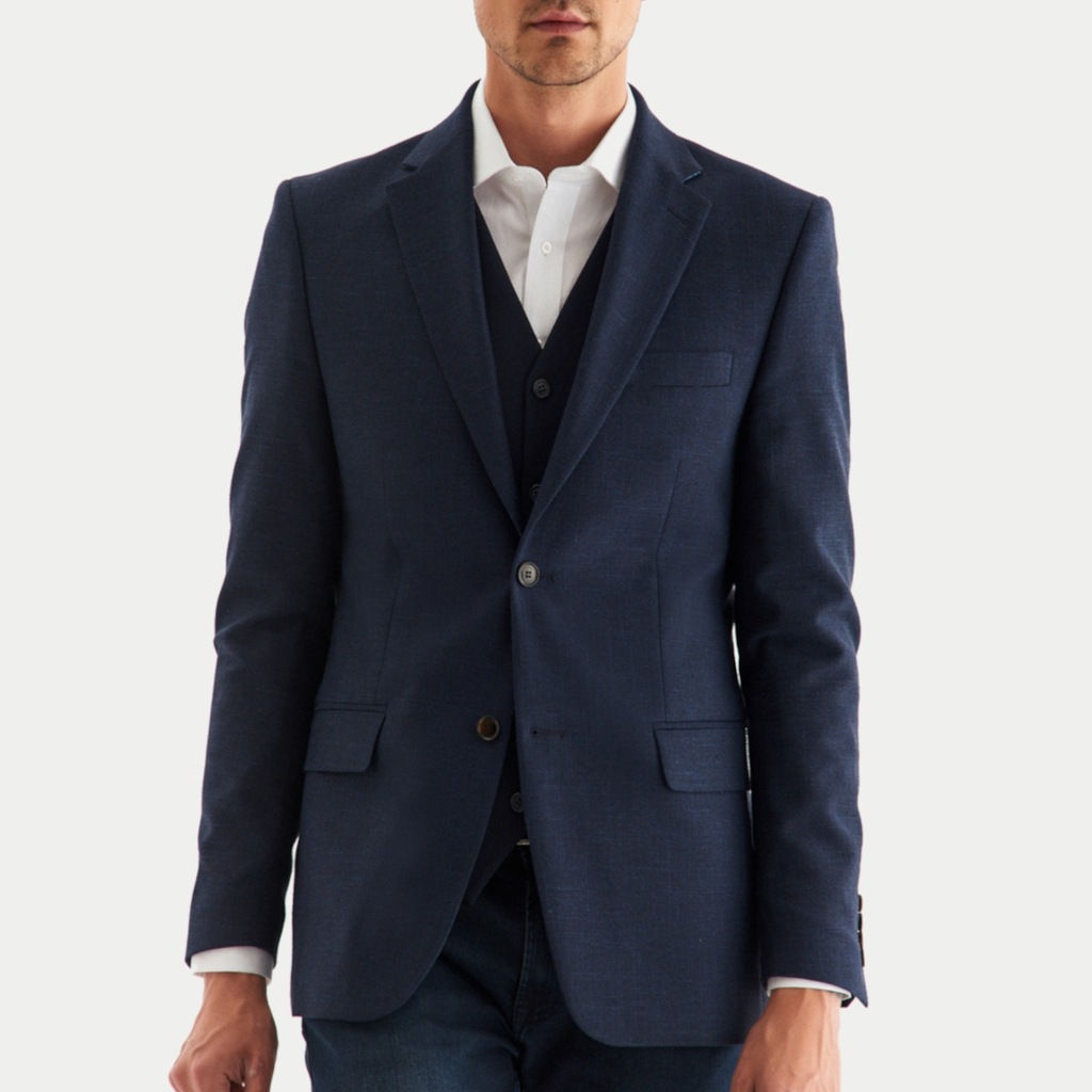 Wełniana marynarka męska Premium granatowa Pako Lorente roz. 60/182 ...