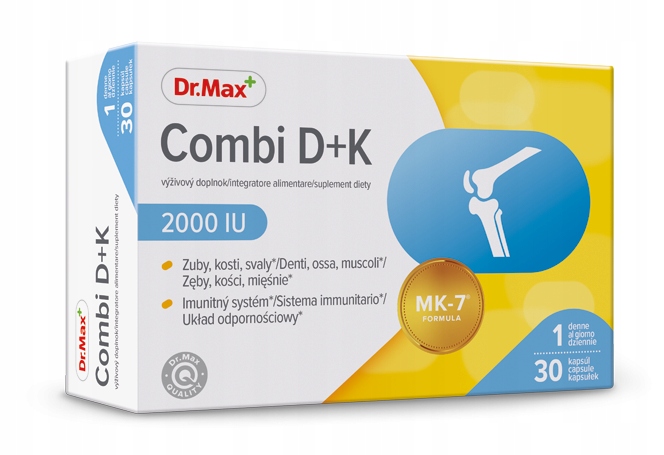 Dr. Max Combi D+K ,wit D3 2000IU + 75 ug 30 kaps - 12084370730 ...