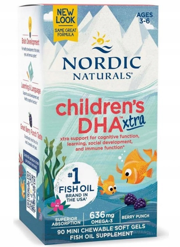 NORDIC NATURALS Childrens DHA Xtra 636 mg (90 kaps.) - 17726376652 - oficjalne archiwum Allegro
