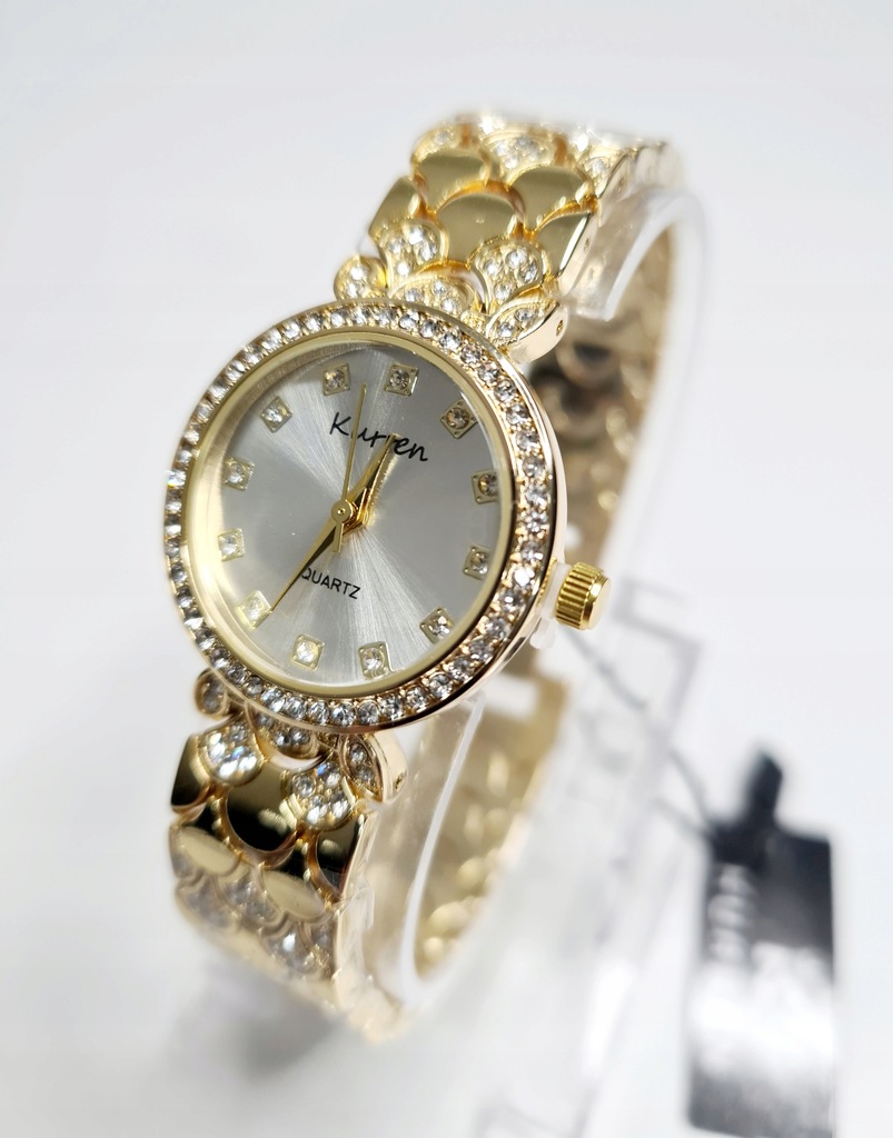 Zegarek damski złoty cyrkonie bransoleta Z6 - 14710695486 - oficjalne ...