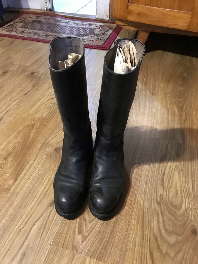 Stare buty oficerskie oficerki męskie PRL vintage - 13079184629 ...