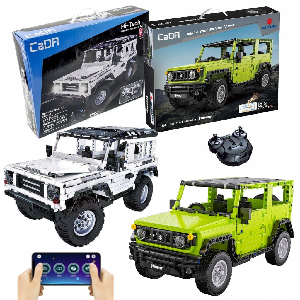 CADA ZDALNIE STEROWANE BIAŁE AUTO JEEP + TERENOWY SUZUKI JIMNY RC 1112 ...