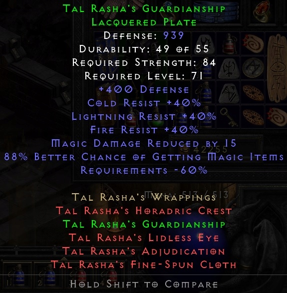 Tal Rasha Armor Zbroja Diablo 2 Resurrected Ladder - 12714469623 ...