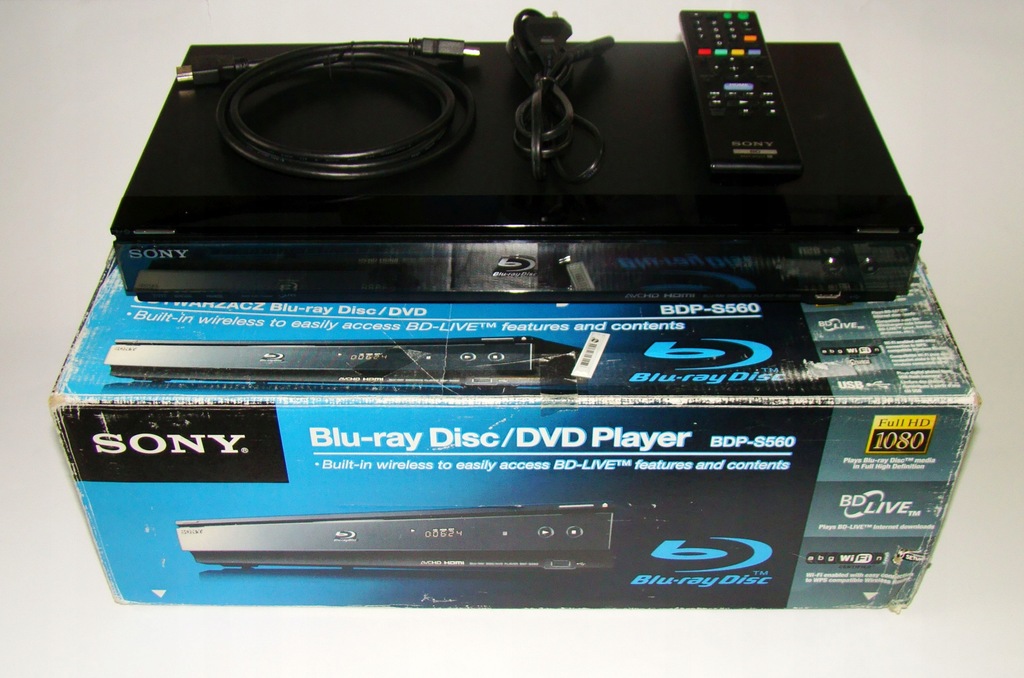Blu-Ray SONY BDP-S560 WiFi DLNA USB Pudełko Kabel - 13120822470 ...