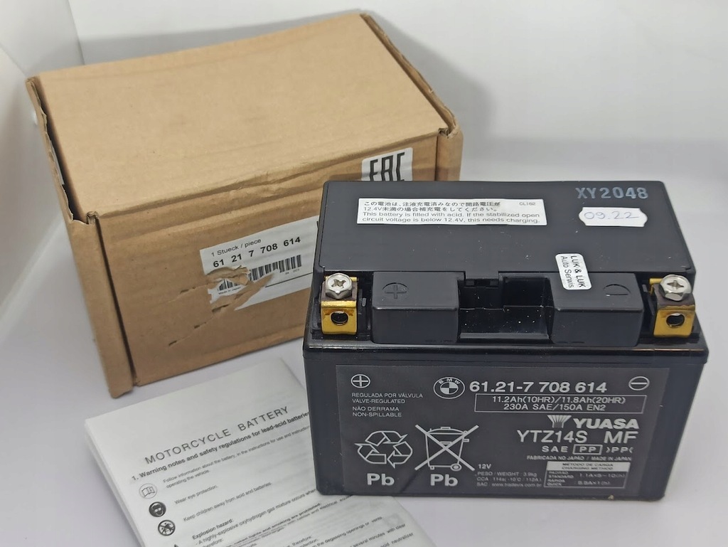 Bmw R1200 F800 F700 F650 oryginalny akumulator AGM - 12537450097 ...