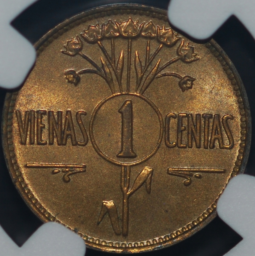 Litwa - 1 Centas 1925 - MS 64 - NGC - MENNICZE - 13929634129 ...