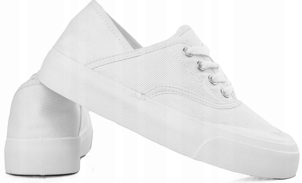 6579 BIAŁE NISKIE TRAMPKI PLATFORMA TENISÓWKI 37 - 12314283347 ...