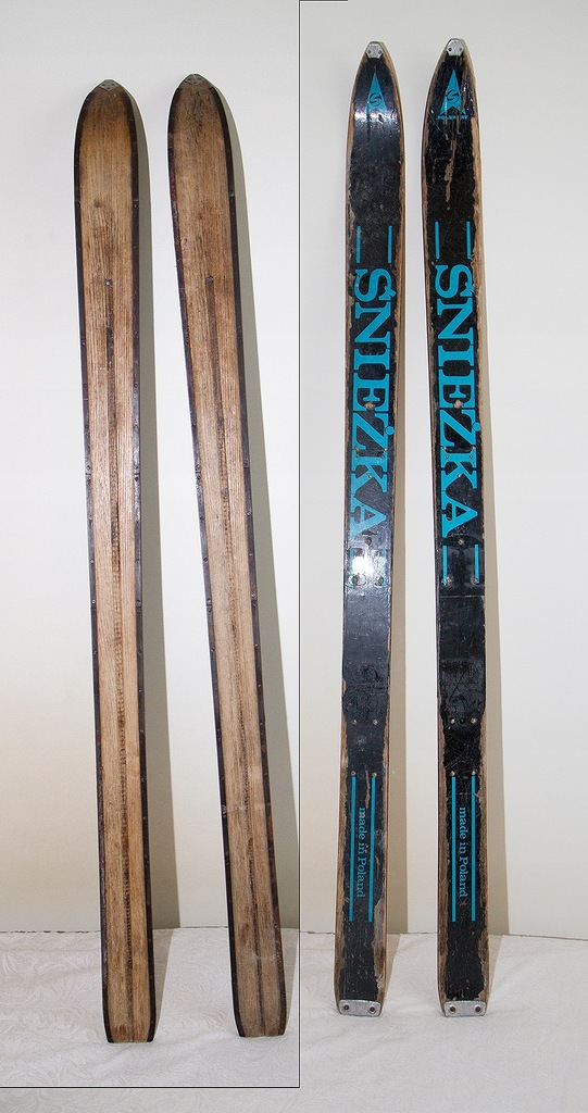 stare narty drewniane.POLSPORT ŚNIEŻKA vintage PRL - 8974148384 ...