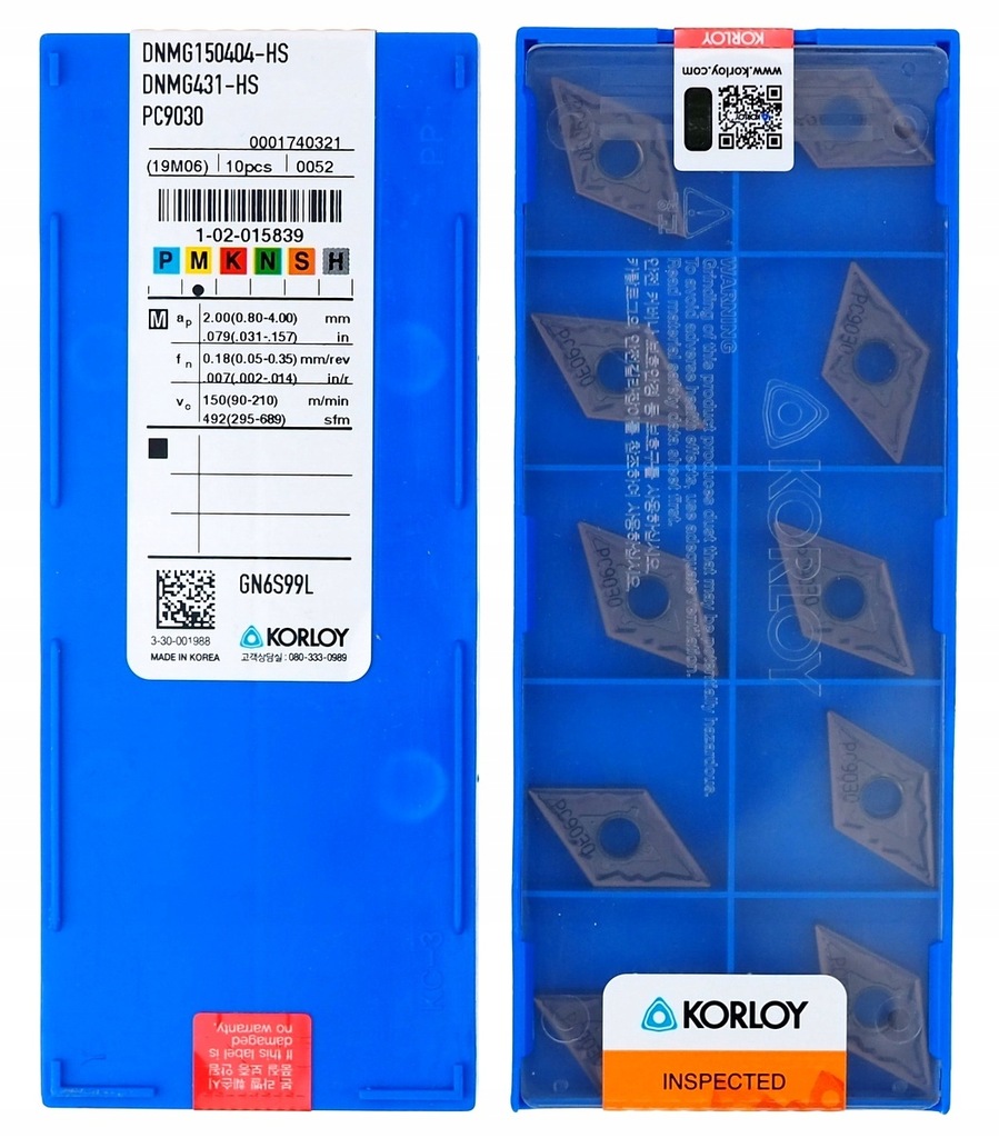 Płytki węglik DNMG 150404 HS PC9030 KORLOY INOX - 12192400420 - oficjalne archiwum Allegro