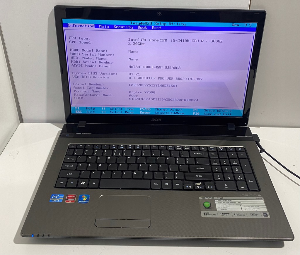 Acer aspire 7750g 17,3 " Core i5 8GB FVD147 - 13134730065 - oficjalne ...