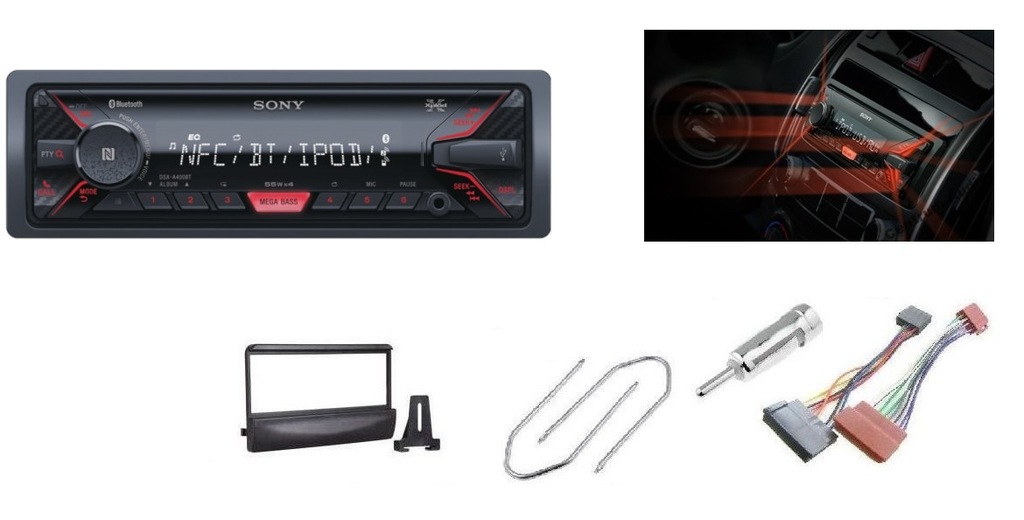 RADIO SONY DSX-A400BT BLUETOOTH FORD FOCUS FIESTA - 6744796005 - oficjalne archiwum Allegro