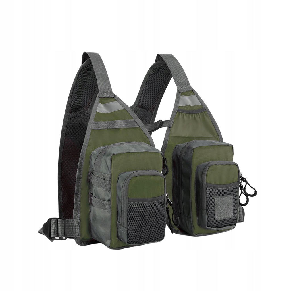Fly Fishing Vest Mesh Fishing Vest Multi Pocket Soft Multipurpose Green ...