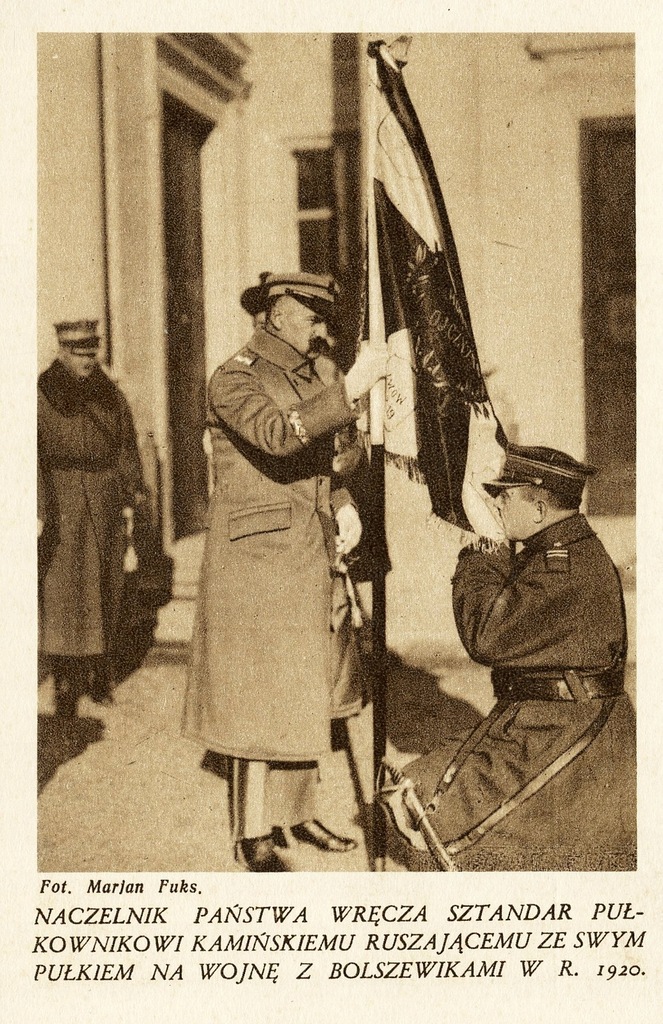 LEGIONY -NACZELNIK PAŃSTWA WRĘCZA SZTANDAR..1920 - 12645636161 ...