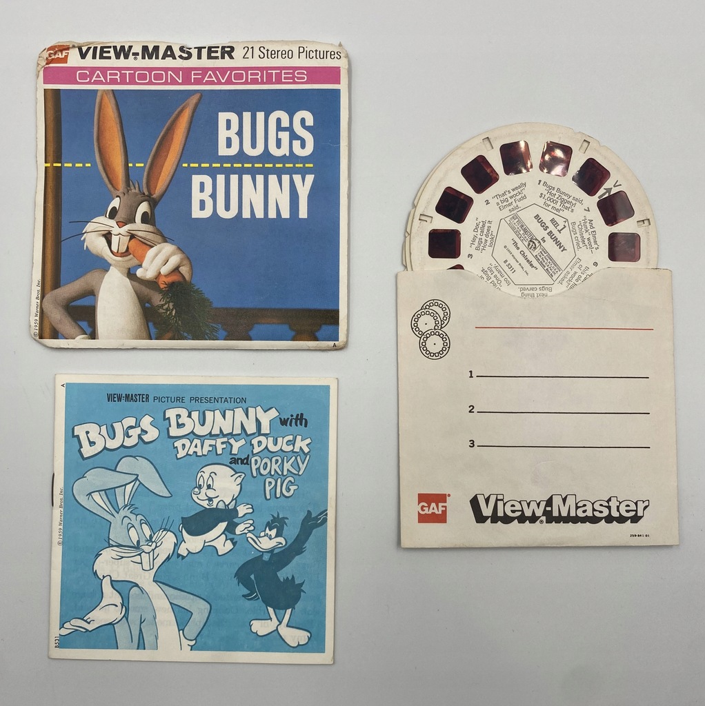 Bajka na stereoskop Królik Bugs Bugs Bunny Gaf View Master Warner Bros ...