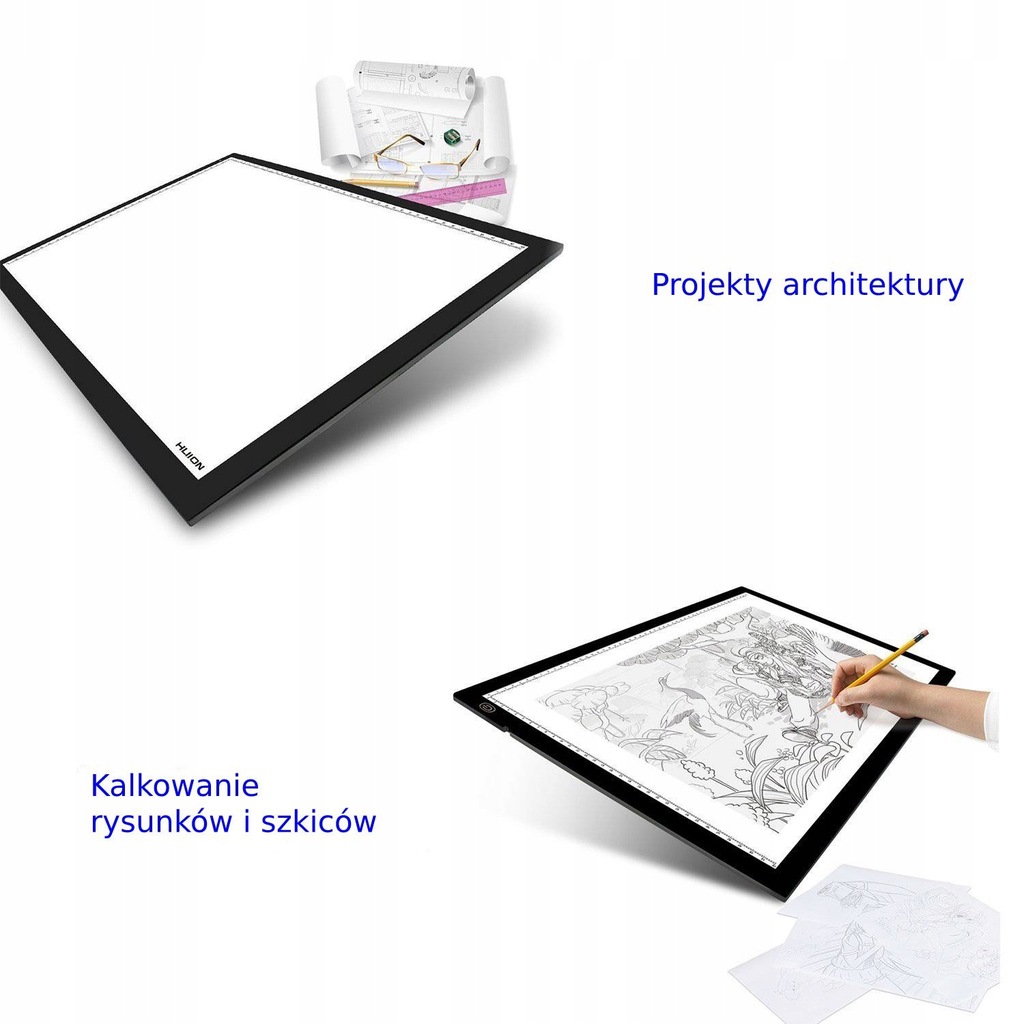 DESKA PODŚWIETLANA RYSUNEK SZKIC HUION A3 PAD LED - 8844898176 ...