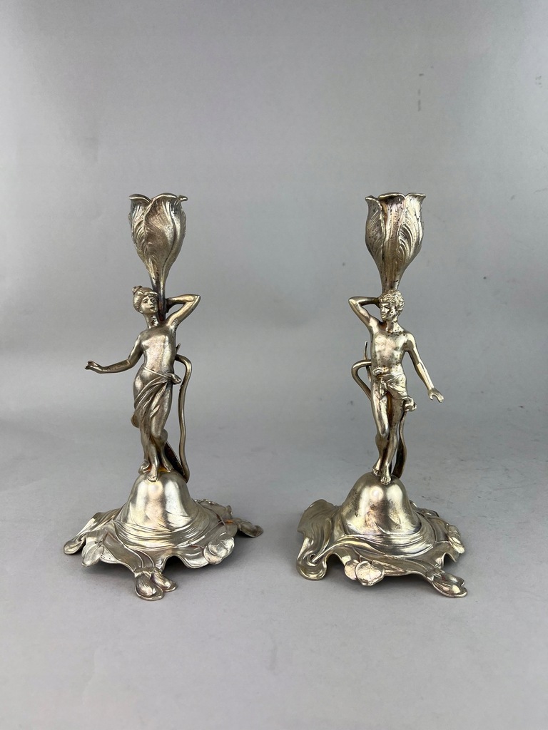 Para lichtarzy figuralnych - PLEWKIEWICZ WARSZAWA - 17496458481 - oficjalne archiwum Allegro