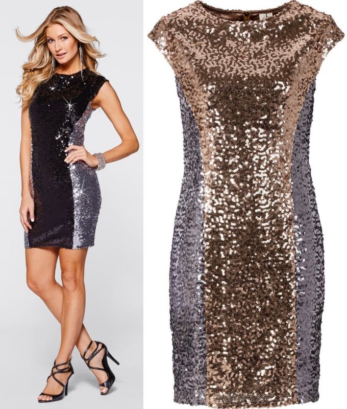 BODYFLIRT BOUTIQUE CEKINOWA SUKIENKA ZAMEK GOLD XS - 10084484160 ...