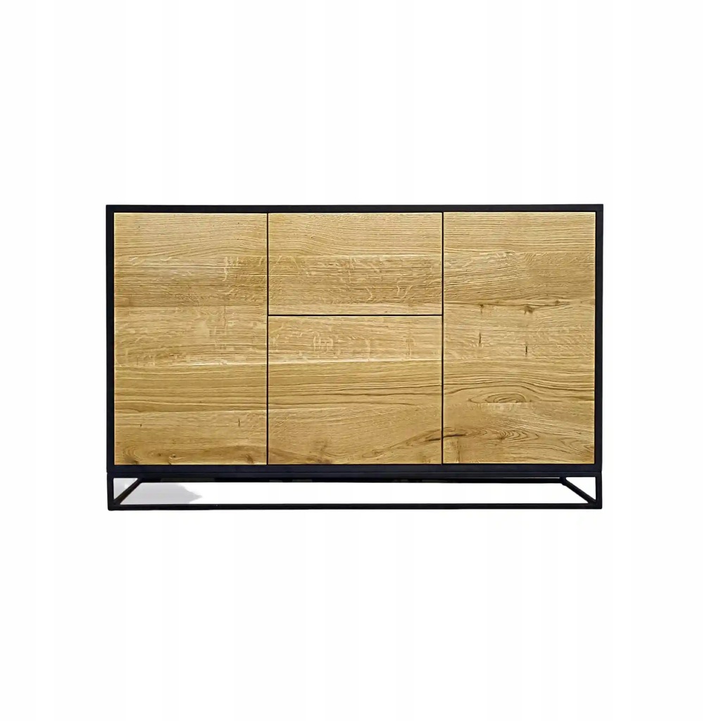 Komoda loft dębowa z szufladami metalowa podstawa - 12762728914 ...