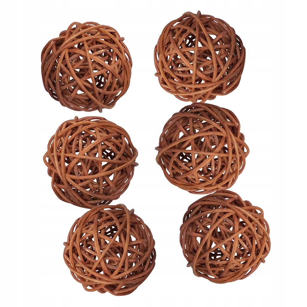 6Pieces Natural Wicker Rattan Ball Twig Orbs Balls DIY Brown ...