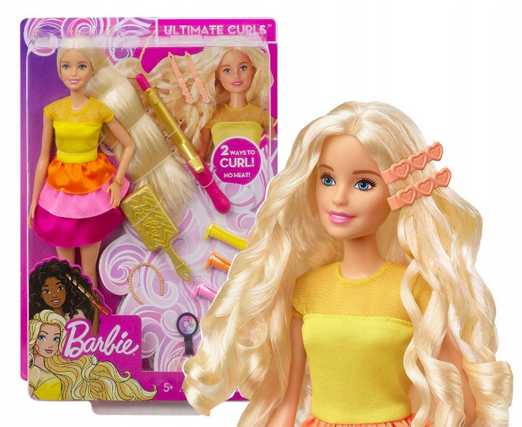 BARBIE LALKA STYLOWE LOKI zabawa w fryzjera GBK23 - 8287754428 ...
