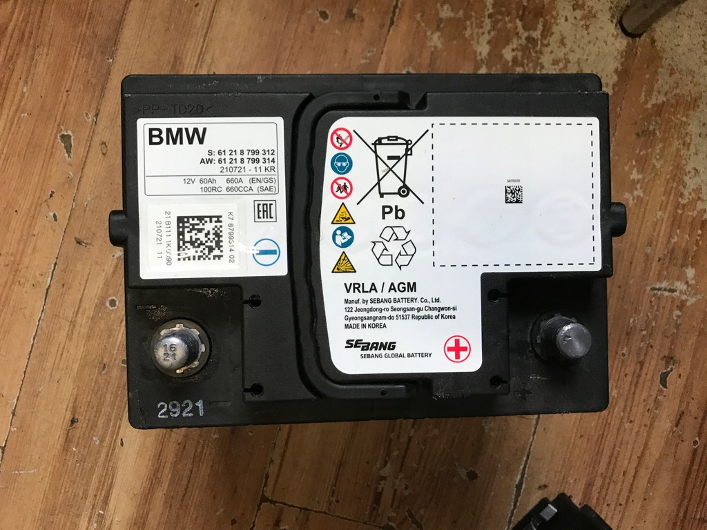 BMW akumulator AGM oryginalny 60Ah 660A prawy pl - 14175829931 ...