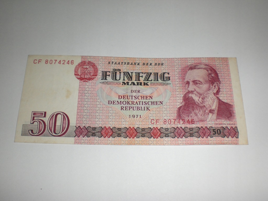 BANKNOT NIEMIECKI 50 MAREK DDR FUNFZIG MARK 1971 - 9689923699 ...