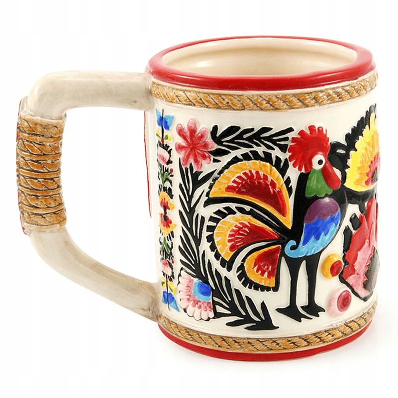 Kubek ozdobny pamiątkowy szkliwiony Polska folk - 13297919942 - oficjalne archiwum Allegro