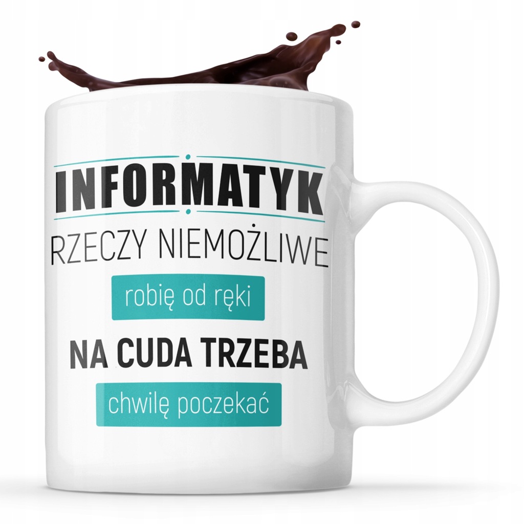 PREZENT DLA INFORMATYKA ORYGINALNY KUBEK UPOMINEK - 12689170665 ...