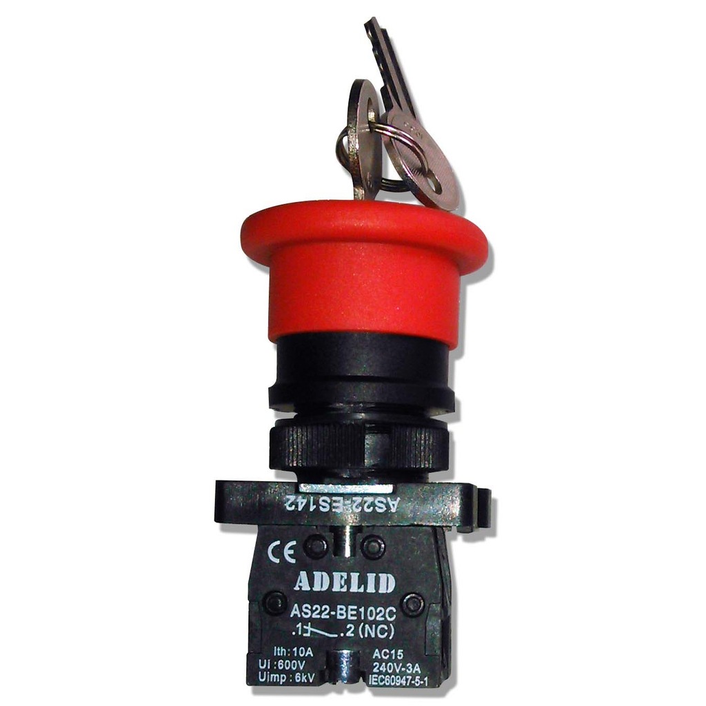 Przycisk awaryjny grzybkowy z kluczem grzybek - 6800234066 - oficjalne archiwum Allegro