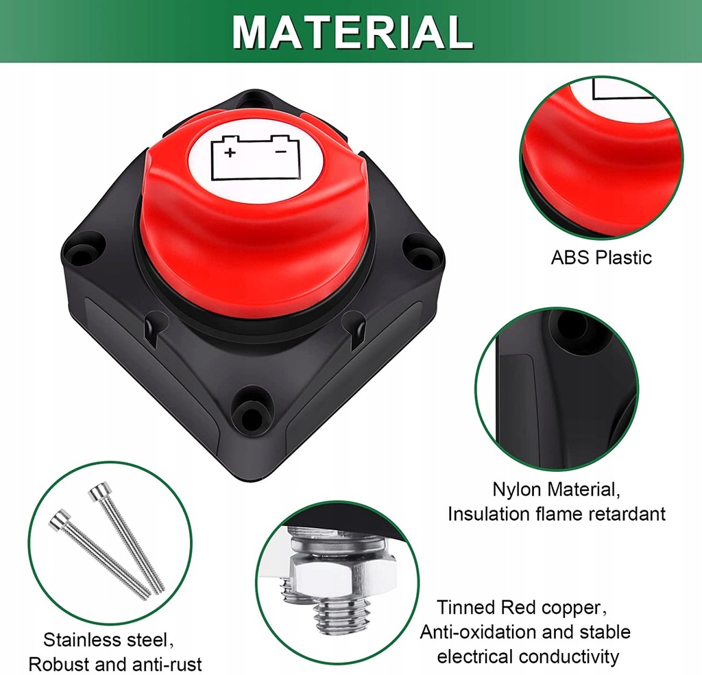 Wyłącznik akumulatora Bolatus VH68 12/24/48V G761 - 12410459020 ...