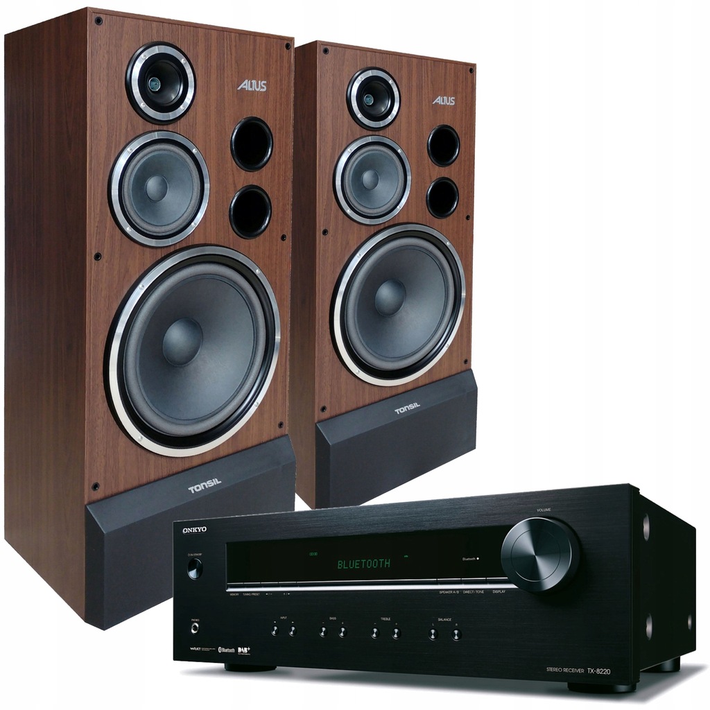 Onkyo TX-8220 + Altus 300 orzech, Bluetooth, DAB+ - 11804500695 - oficjalne archiwum Allegro