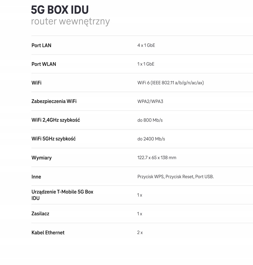 TMobile Home Office Box 5G ODU/IDU - 11962085460 - oficjalne archiwum Allegro