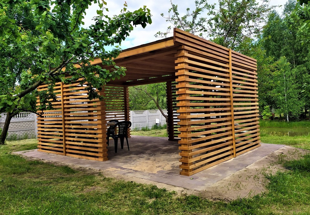 Nowoczesna Altana Ogrodowa Drewniana Altanka 3x4 - 12857510498 ...