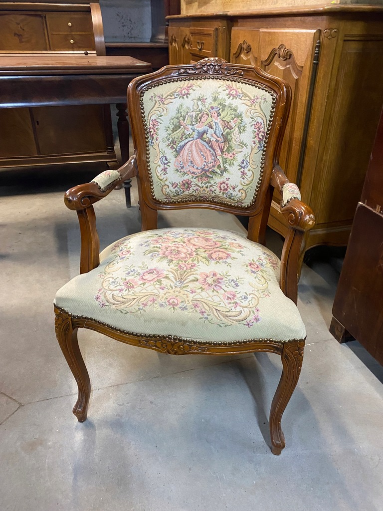 Fotel ludwikowski louis w kwiaty - 14415672967 - oficjalne archiwum Allegro