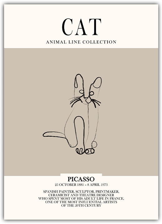 PLAKAT animal art A4 OBRAZKI LINIOWE cat KOT atum - 11976377475 ...
