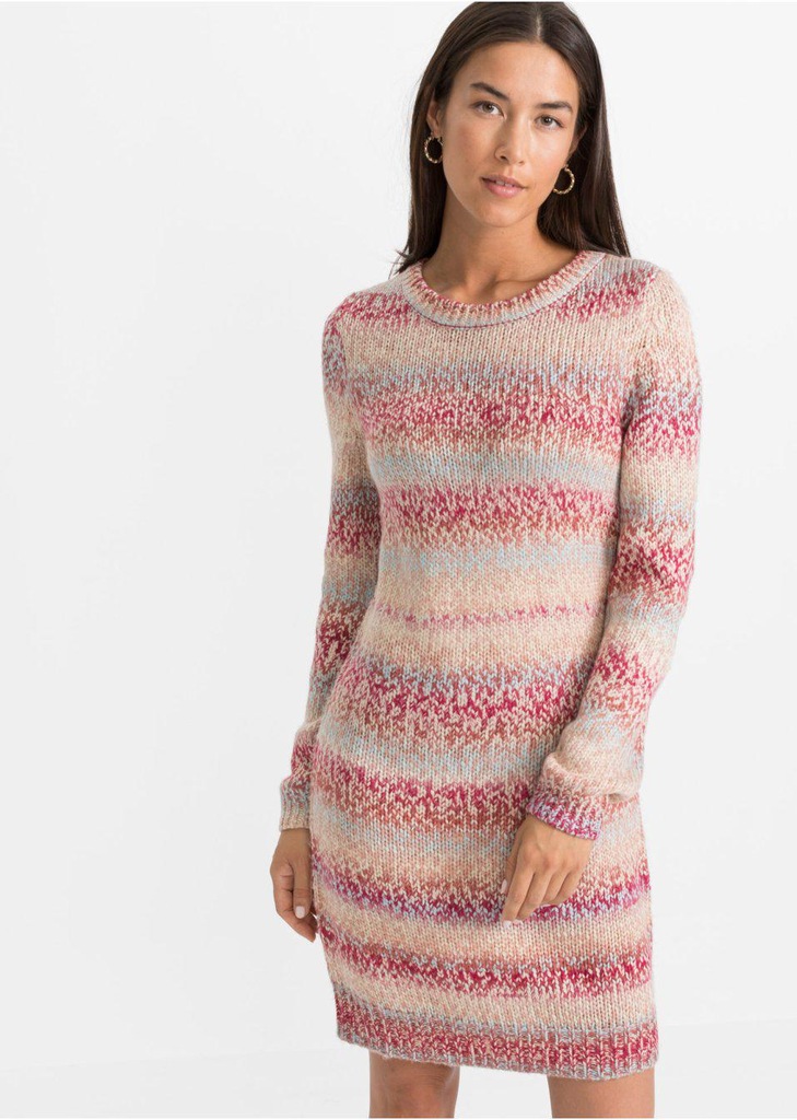 BODYFLIRT DZIANINOWA SUKIENKA W PASKI 42 XL - 13280238177 - oficjalne ...