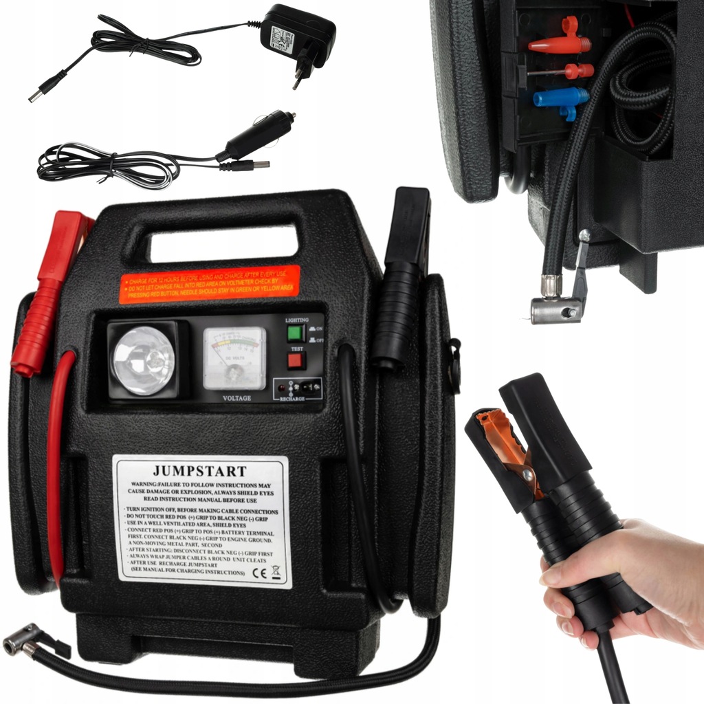 ZESTAW Starter do Samochodu Rozruch Auta KOMPRESOR - 11890164551 ...