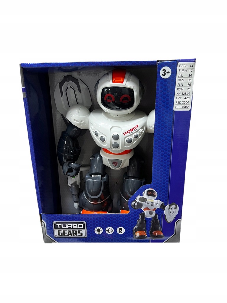 TURBO GEARS INTERAKTYWNY ROBOT ŚWIECĄCY CHODZĄCY ZABAWKA - 14827786906 ...