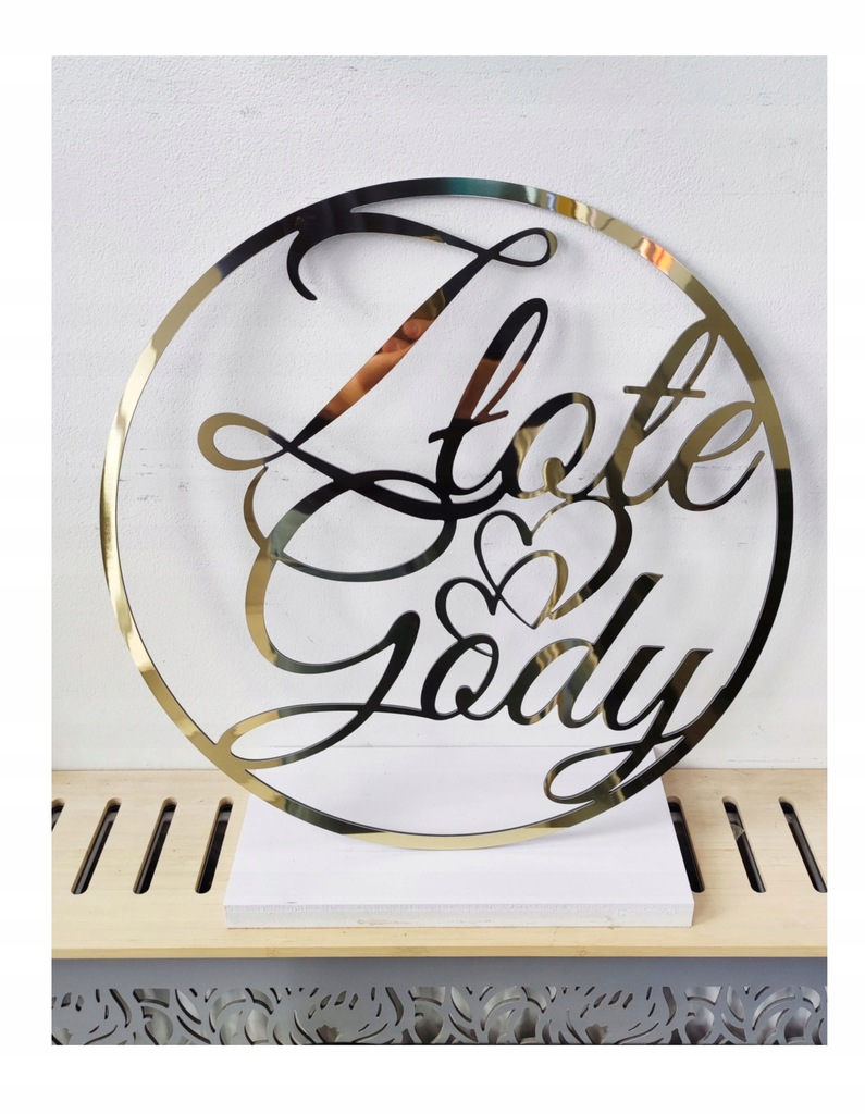 Złote gody dekoracja okolicznościowa napis fi 90cm - 11862570472 ...