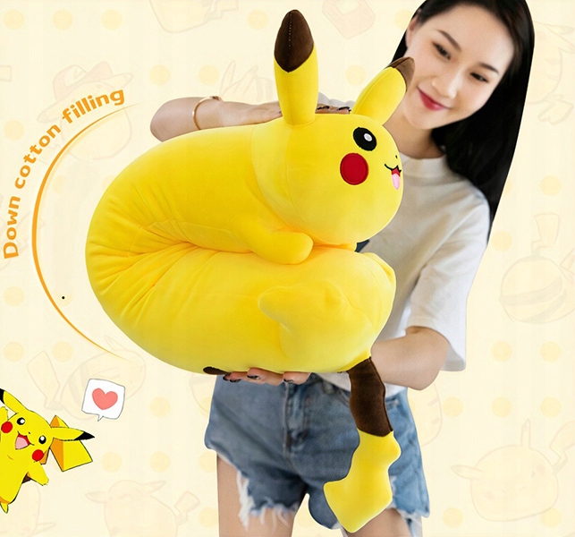PIKACHU PODUSZKA MASKOTKA PLUSZOWA POKEMON 75 CM - 12271784428 ...