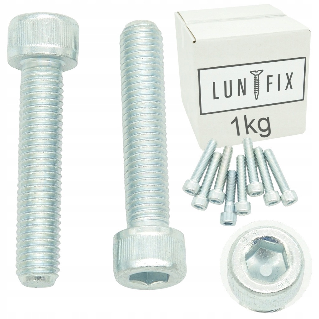 Śruba śruby imbusowa ocynk DIN912 M6x25 kl 8.8 1kg - 9736912884 - oficjalne archiwum Allegro