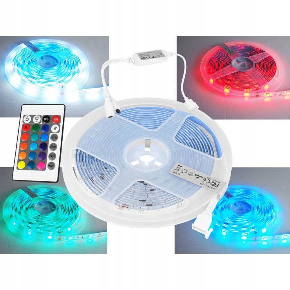 TAŚMA LED WIFI RGBW STEROWANA TELEFONEM 230V PILOT - 12598538853 ...