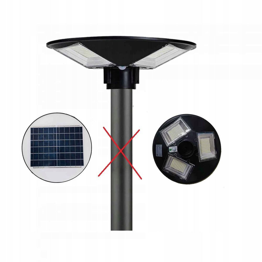 Uliczna lampa solarna LED, z czujnikiem ruchu i pilotem, okrągła - 15096510609 - oficjalne ...