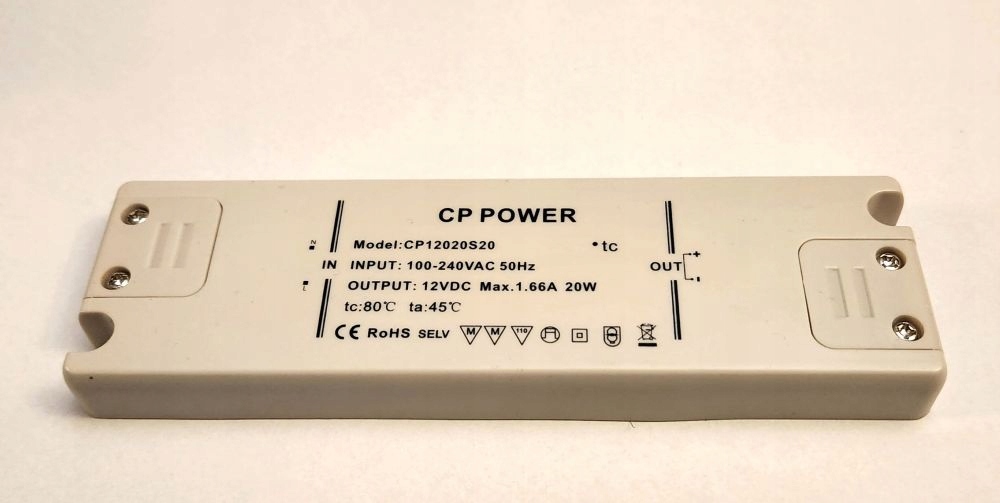 Zasilacz 12V DC 1,66A 20W CP POWER LED SLIM super cienki GWARANCJA PL - 13070735678 - oficjalne ...