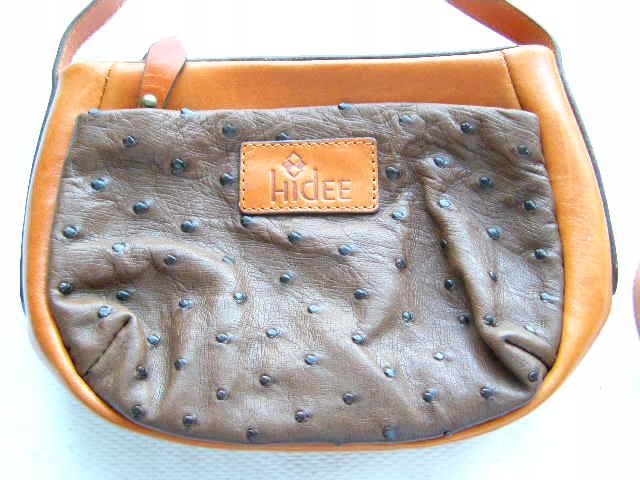 HIDEE ręcznie szyta torebka SKÓRA STRUSIA JAK NOWA - 13085188314 ...