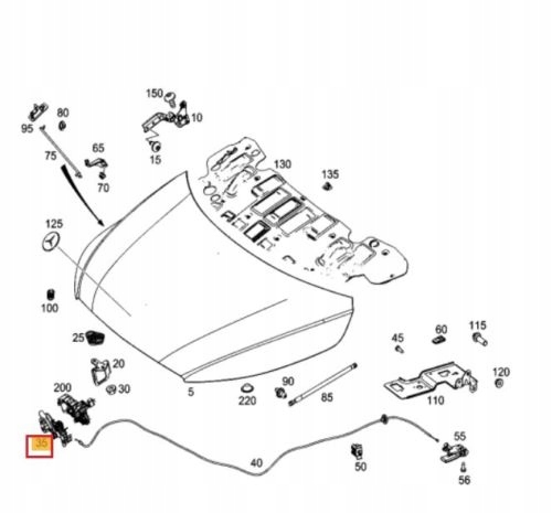 Zamek maski klapy rygiel Mercedes Vito W447 W448 - 9046042142 ...